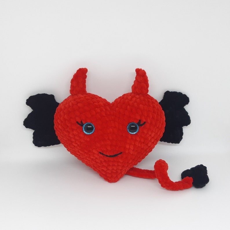 Plush Devil Heart PATTERN Crochet Heart Plush Pattern Plush - Etsy
