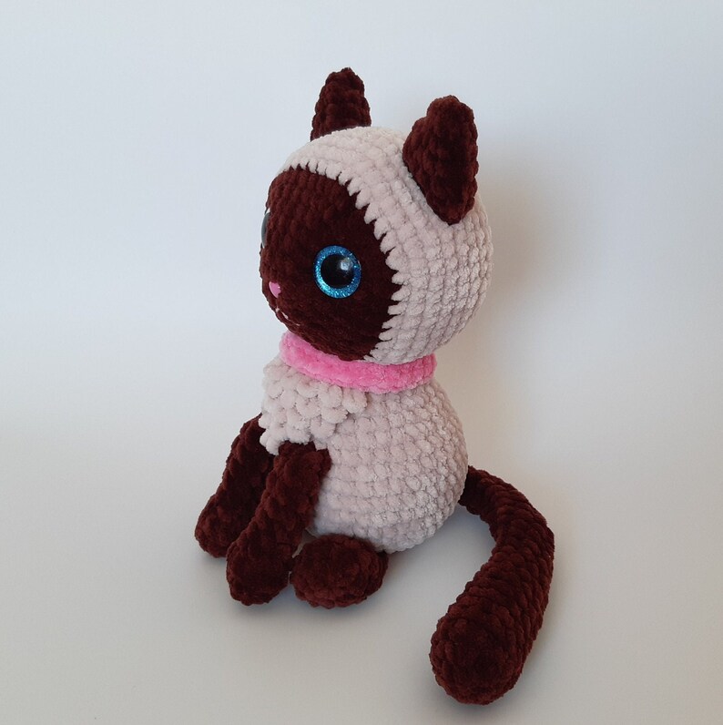 Crochet Plush Siamese Cat Amigurumi Plush Kitten Stuffed Plush - Etsy
