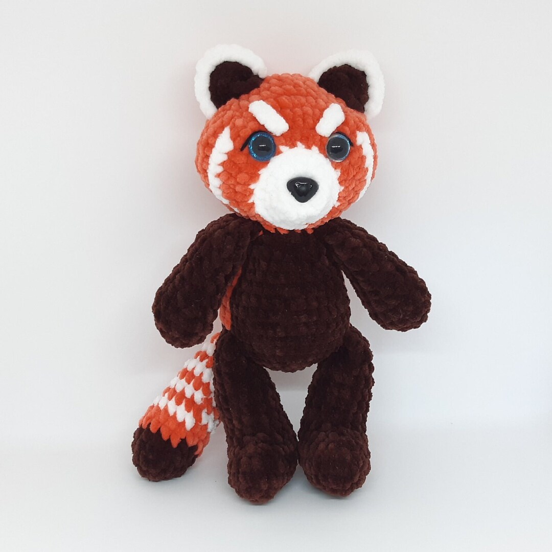 Crochet Red Panda Plush Toy Cute Red Panda Baby Shower Gift Plushie Red ...