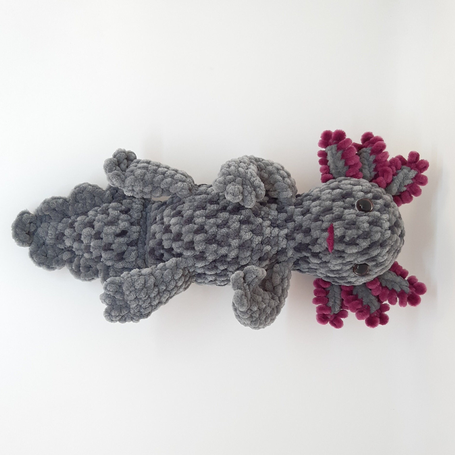 Cute Gray Axolotl Plush Amigurumi Pink Axolotl Plush Kawaii - Etsy
