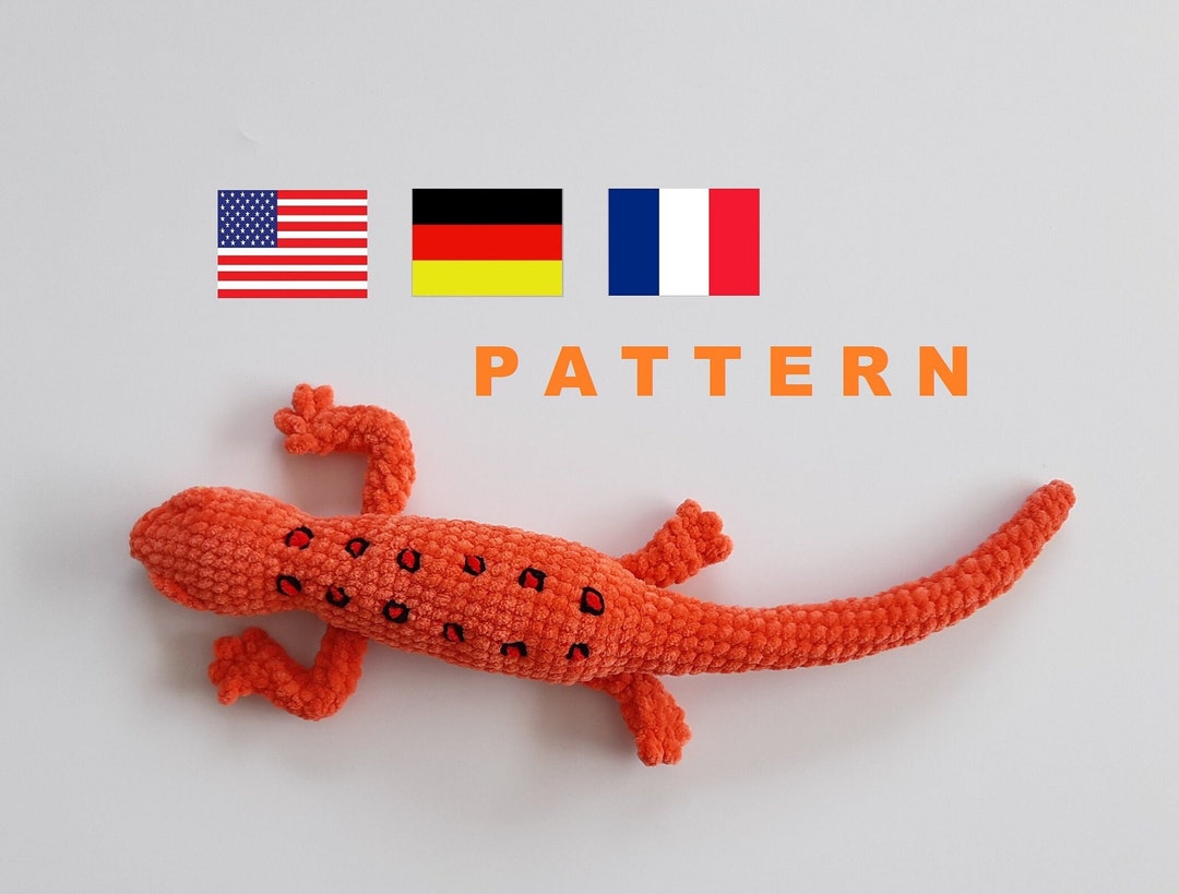 Red Spotted Newt Crochet Pattern: Plush Salamander Red Eft (PDF) - Etsy