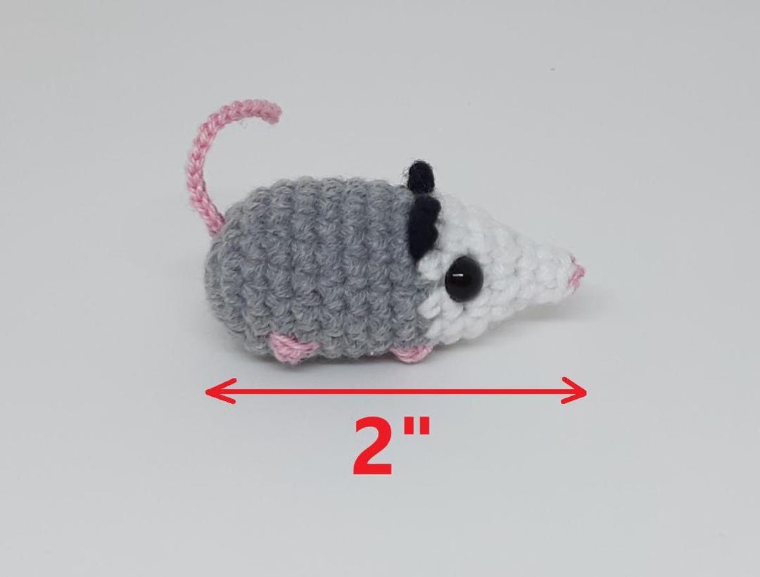 Tiny Possum Crochet 2" Miniature Cute Mini Doll Gift for Animal Lovers ...
