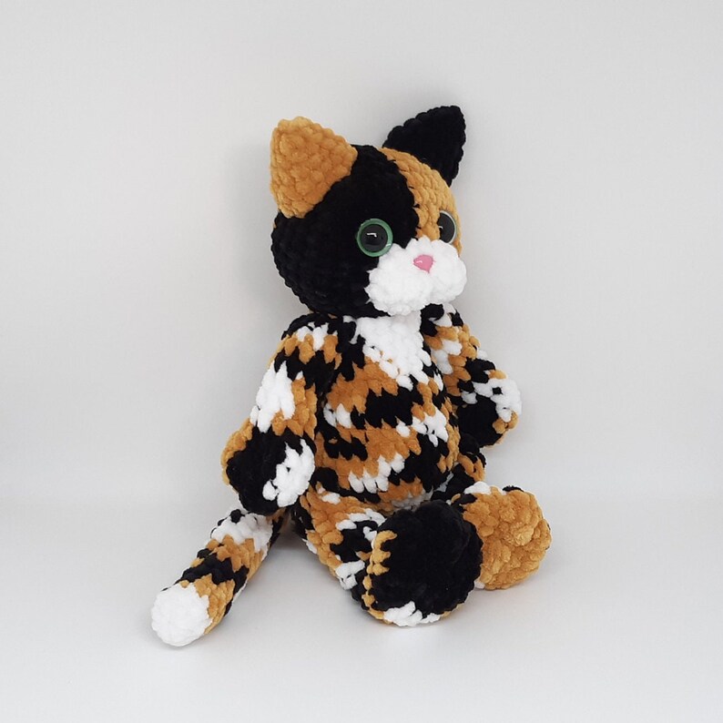 Crochet Calico Cat Plush: Handmade Stuffed Animal Toy - Etsy
