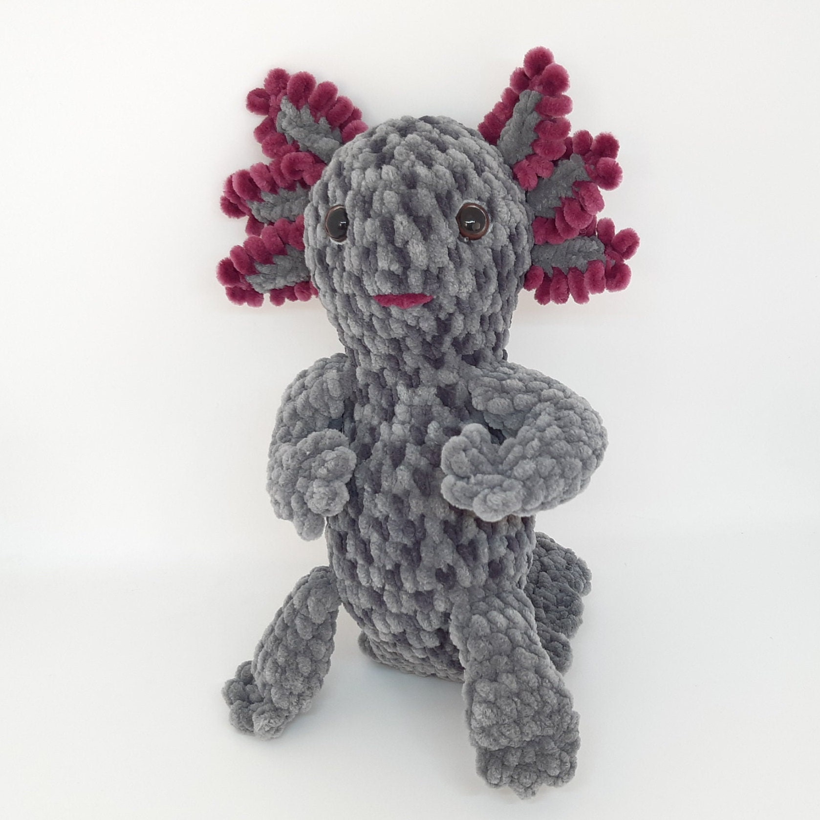 Cute Gray Axolotl Plush Amigurumi Pink Axolotl Plush Kawaii - Etsy