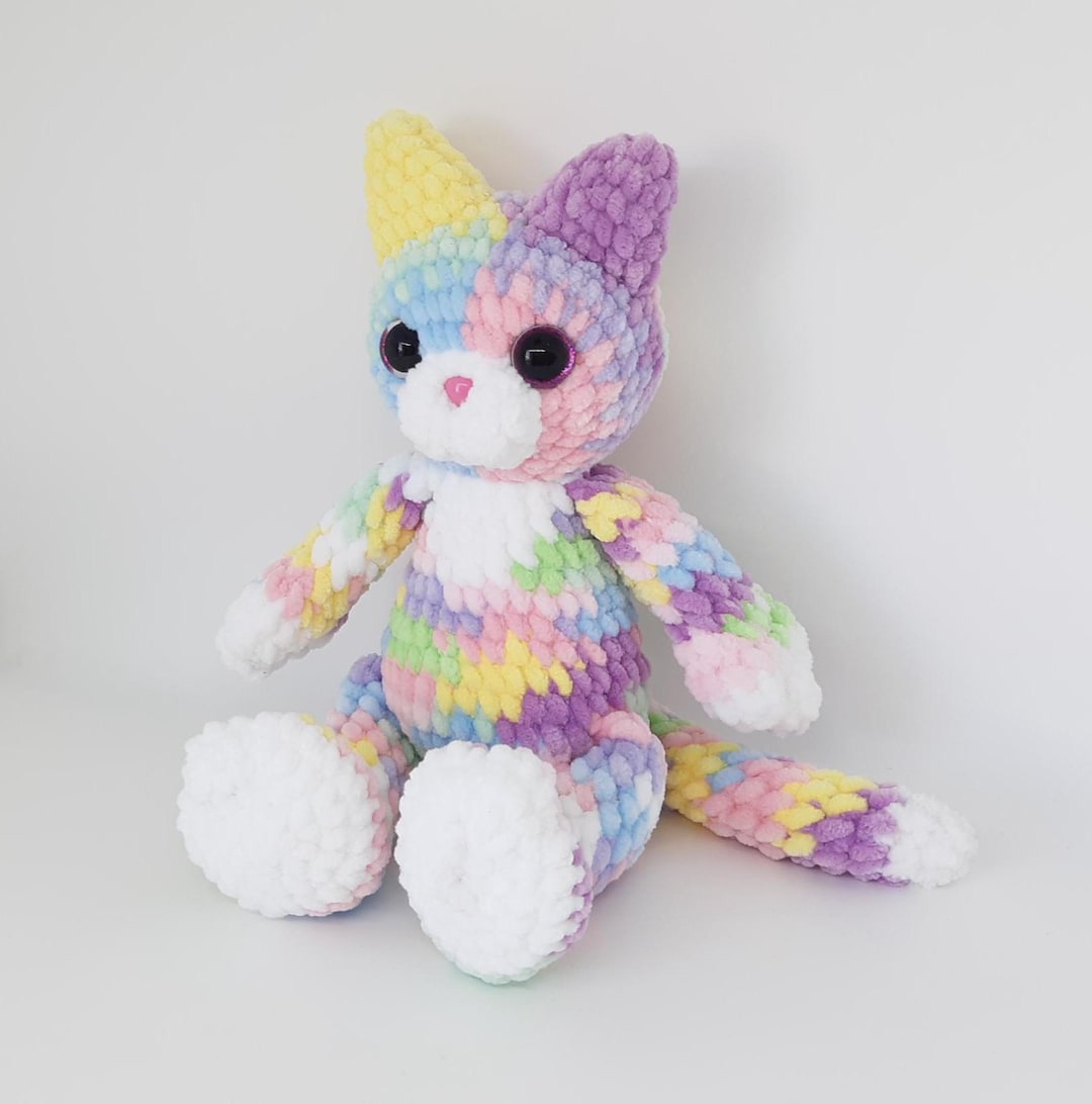 Customized Colorful Cat Plush Cute Crochet Calico Plush Kitty Motley ...