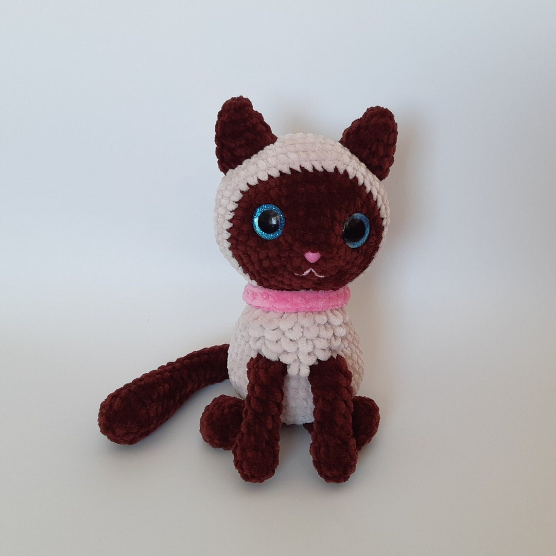 Siamese Plush Crochet Cat Plush Siamese Cat Amigurumi Plush Kitten ...