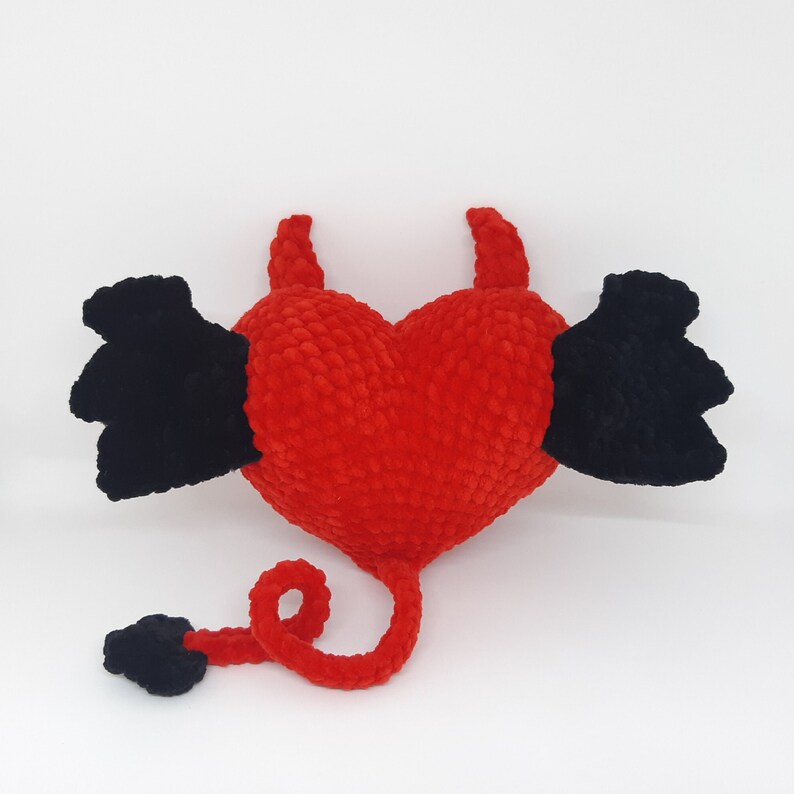 Plush Devil Heart PATTERN Crochet Heart Plush Pattern Plush - Etsy
