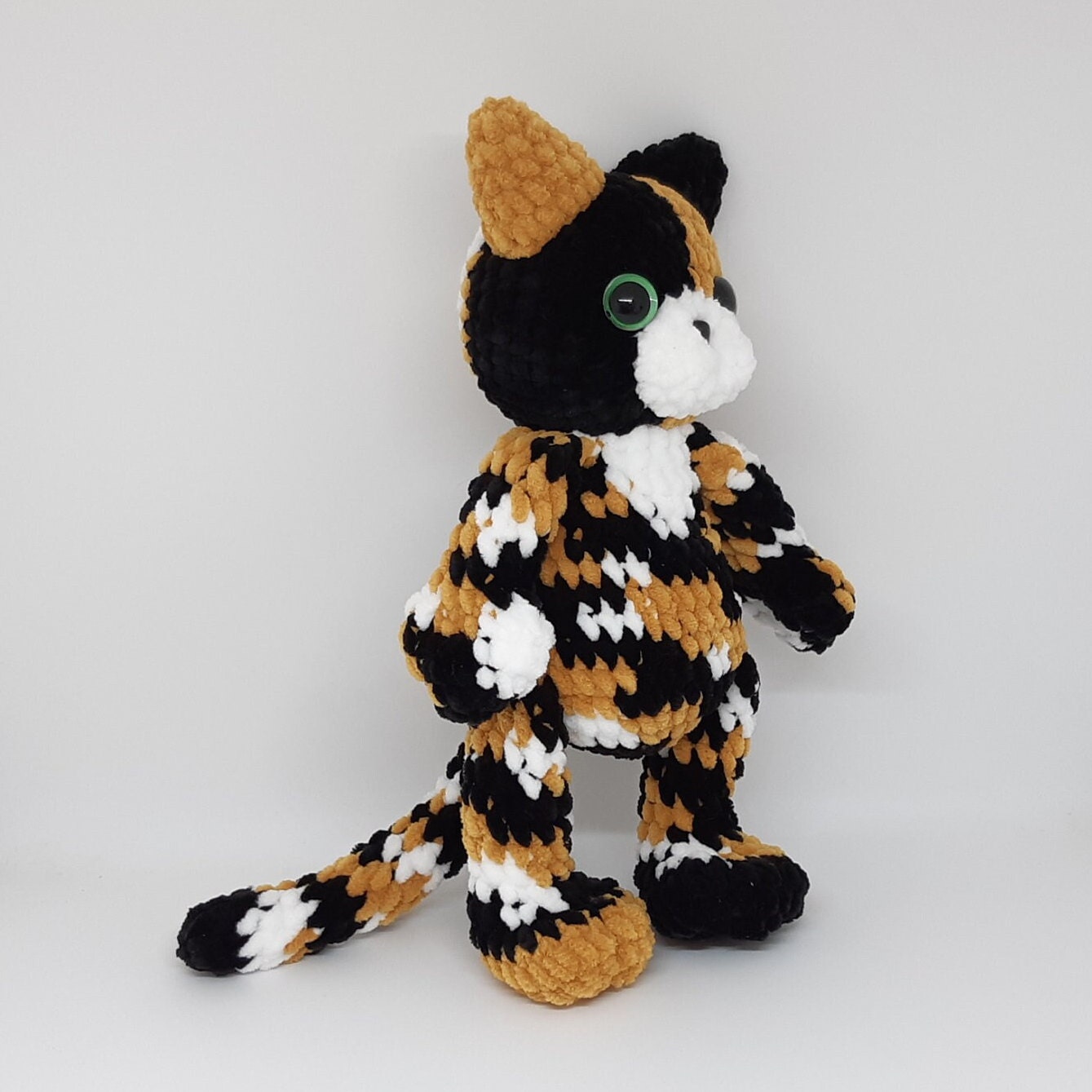 Calico Plush Crochet Cat, Stuffed Animal for Baby Shower Gift, Custom ...