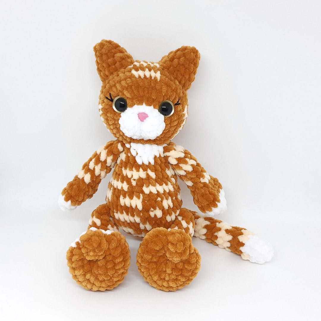Crochet Plush Tabby Cat: Handmade Stuffed Kitty Toy - Etsy
