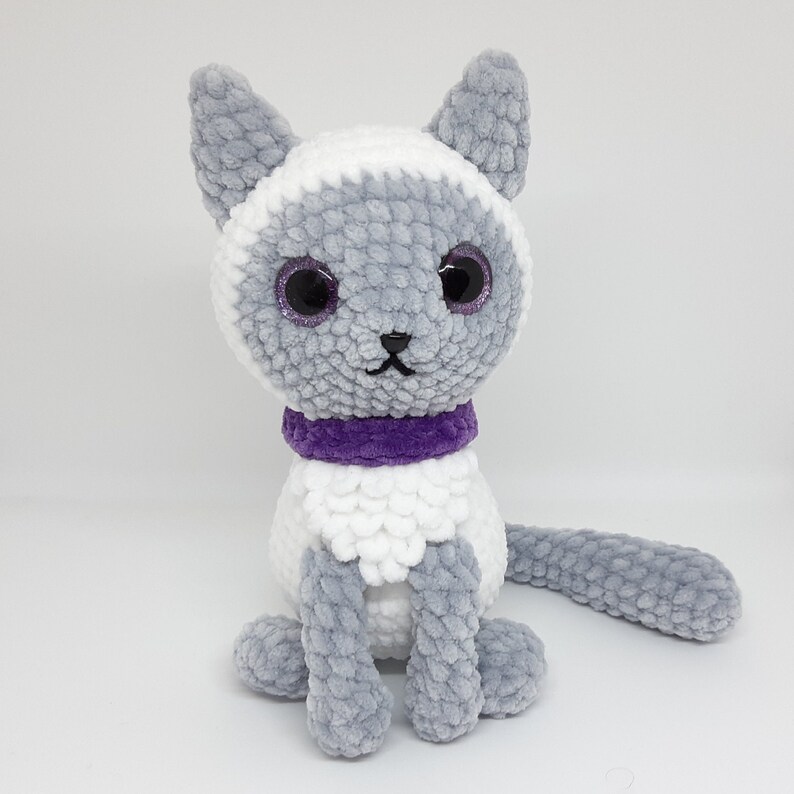 Crochet Plush Siamese Cat Amigurumi Plush Kitten Stuffed Plush - Etsy