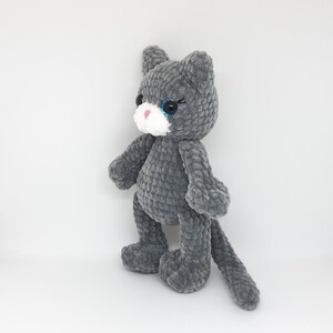 Custom Crochet Plush Gray Cat: Amigurumi Stuffed Animal Toy - Etsy