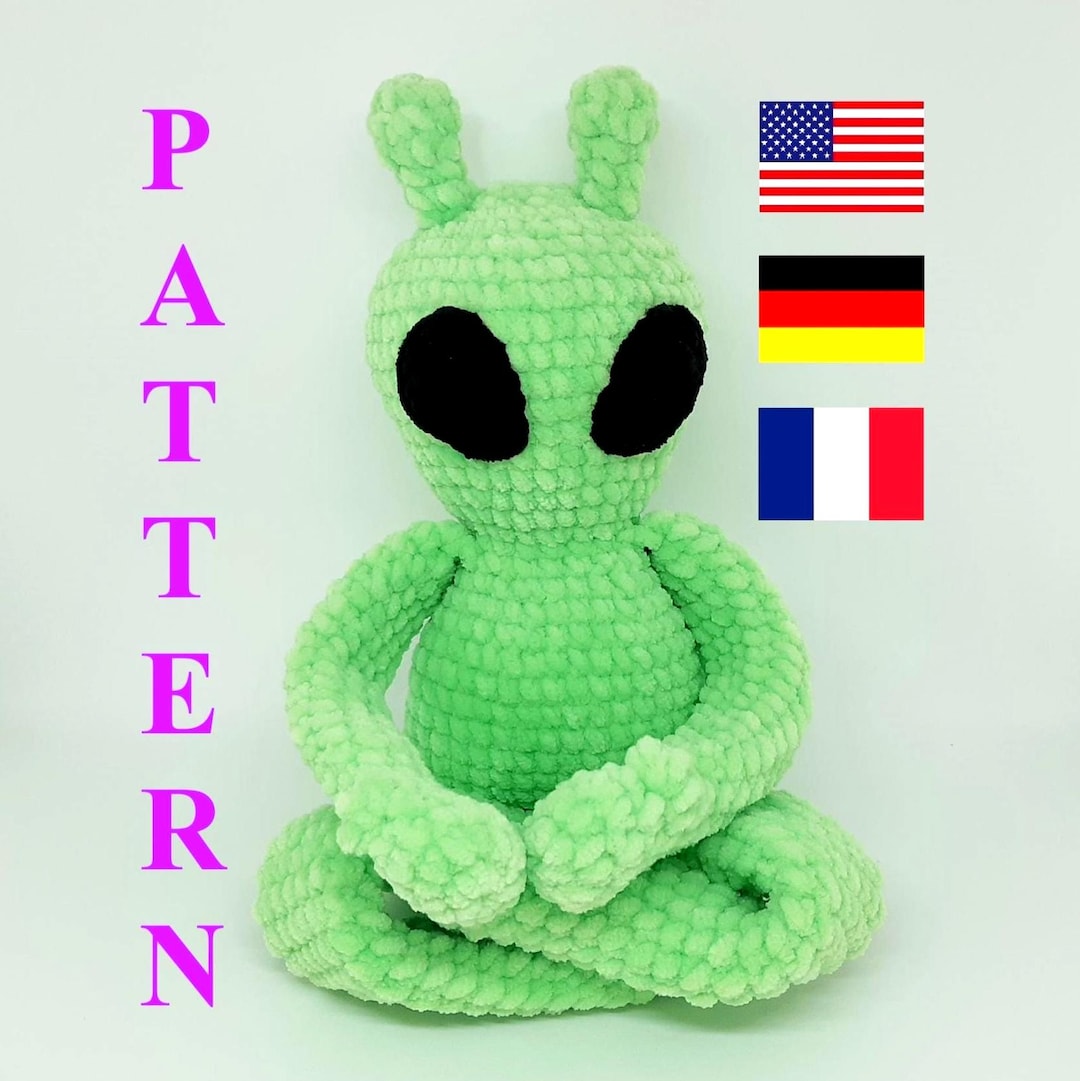 Crochet Alien Hug Plushie PATTERN Pdf Cute Cuddly Extraterrestrial Toy ...