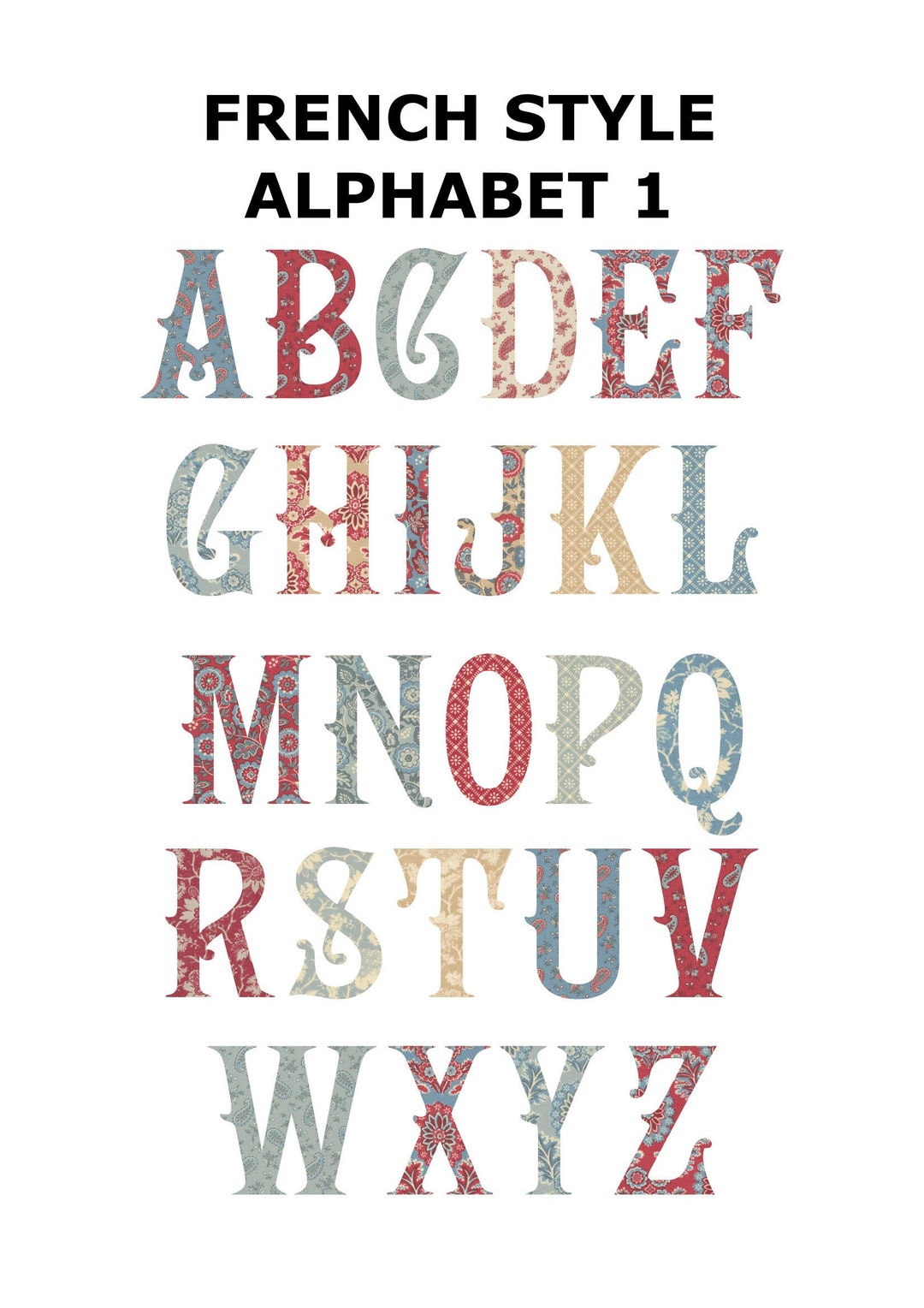 Download - French Style Alphabet 1 - PDF, SVG & DXF Formats. Free Tips ...