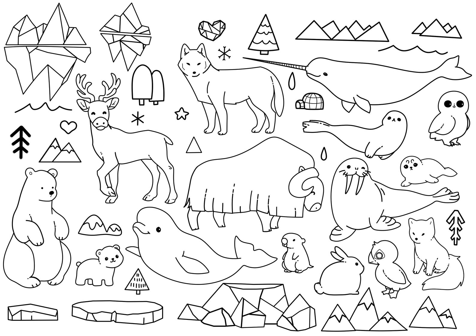 ARCTIC, Clip Art, PNG, Printable, Planner Stickers, Instant Download ...