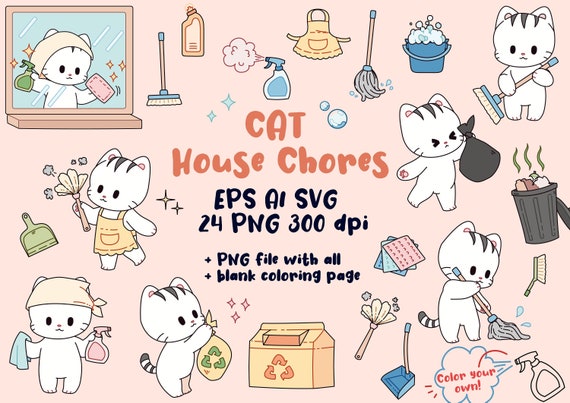 Doing Household Chores Clipart Etsy