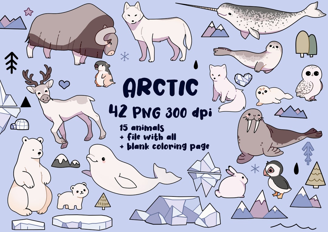 ARCTIC, Clip Art, PNG, Printable, Planner Stickers, Instant Download ...