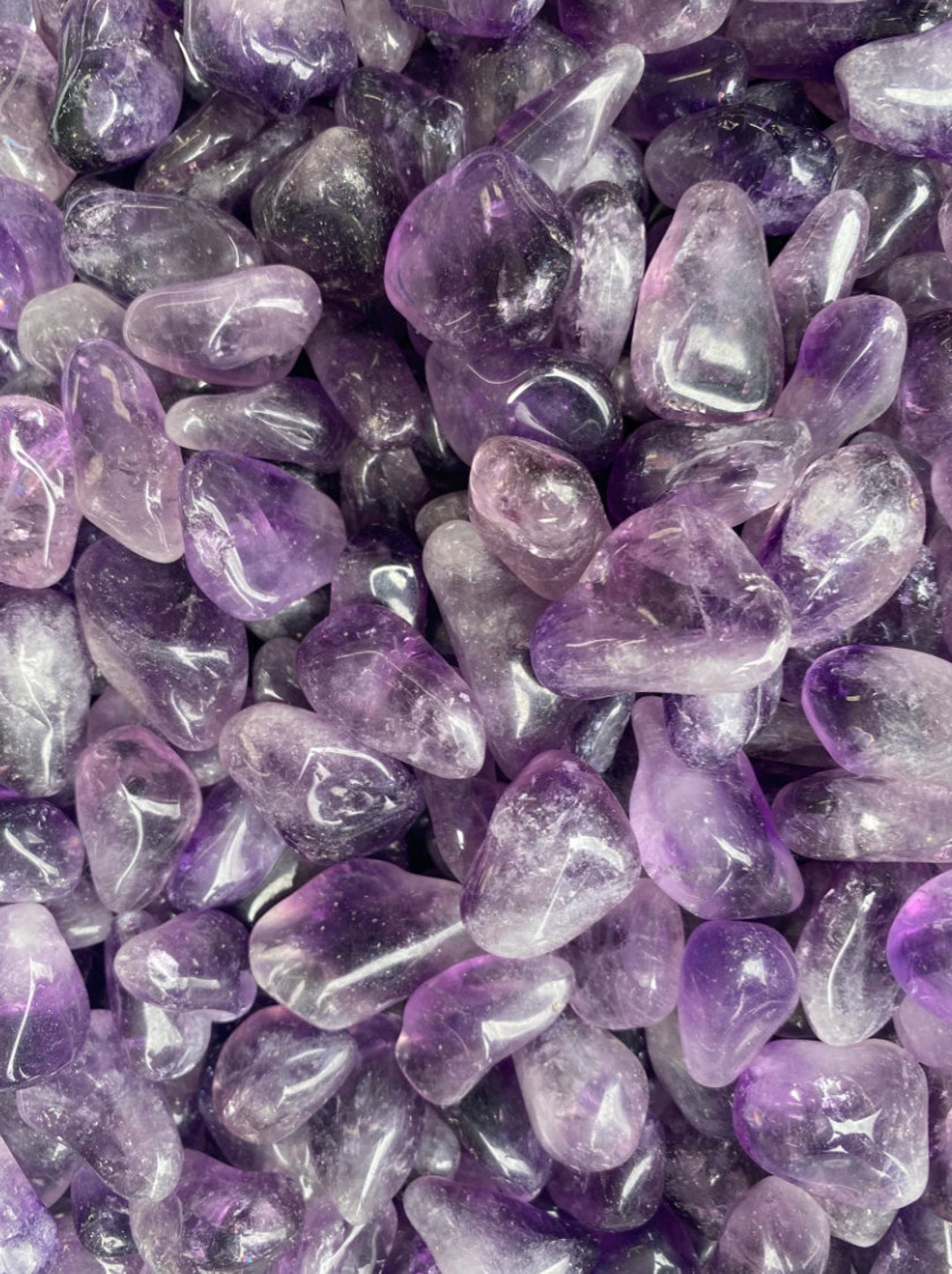 Amethyst Tumbled Stone (light) - Stability | Positivity | Balance - Etsy