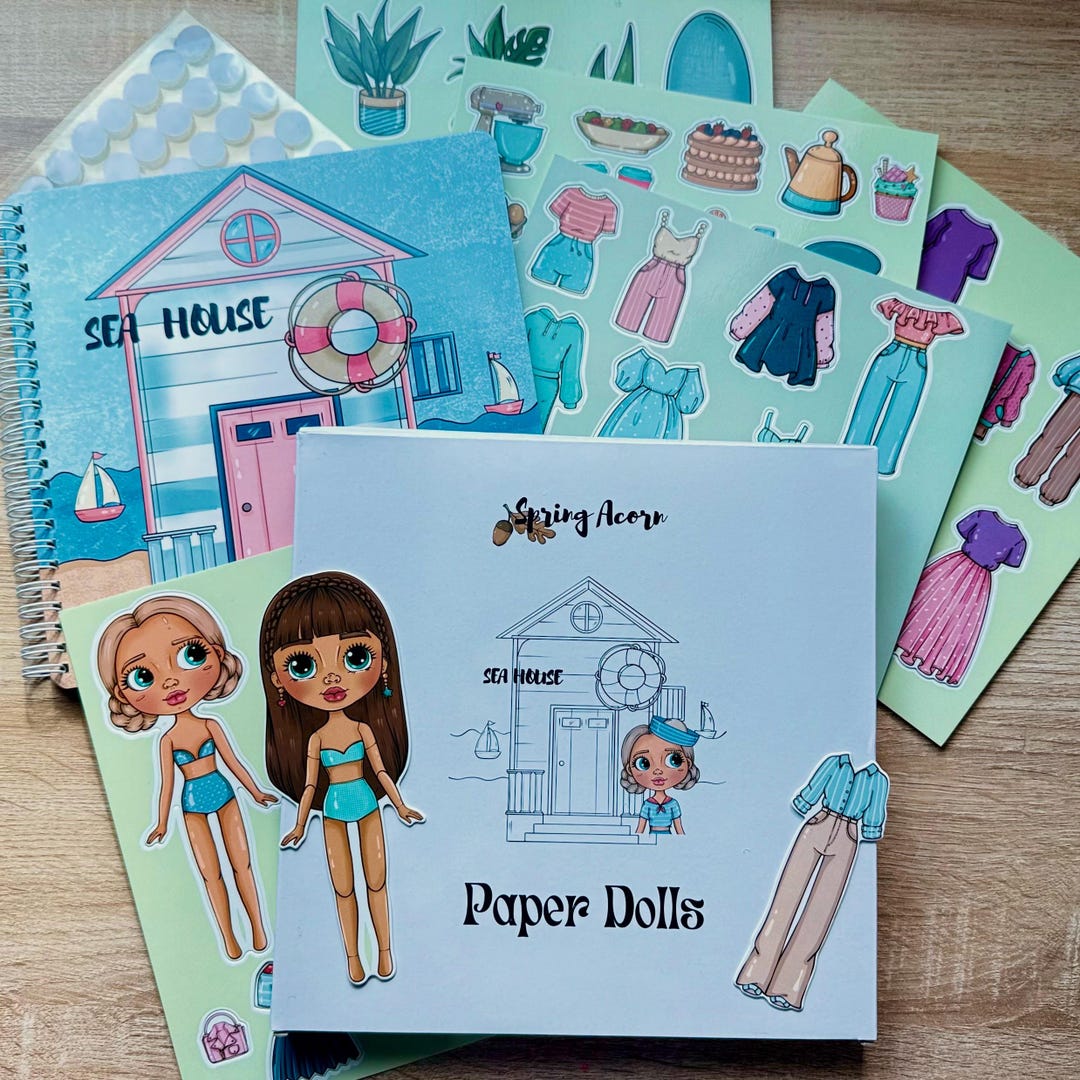 Paper Dolls With Velcro Clothes – Handmade Dress-up Play Set for Kids ...