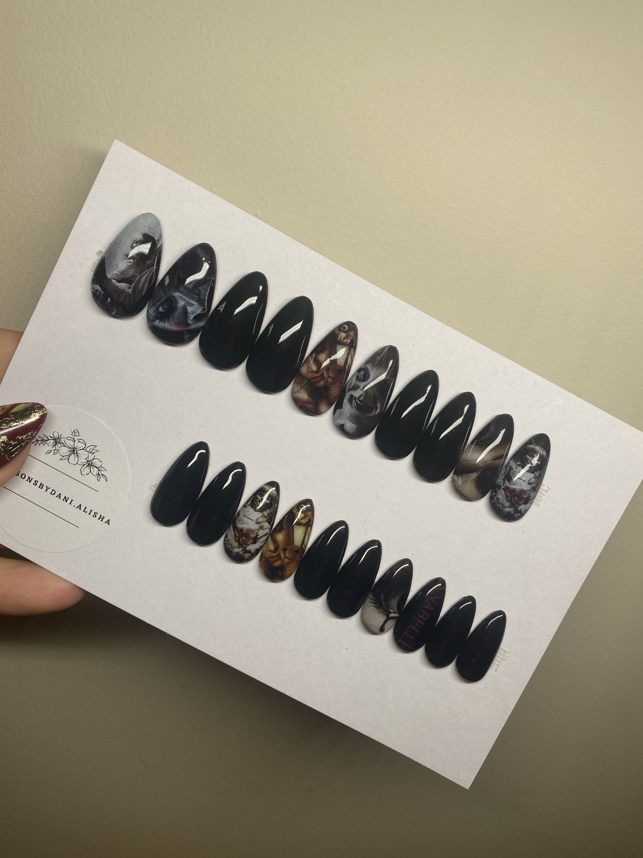 Annabelle Inspired Short Almond Gel Press-on Nails. Perfect - Etsy