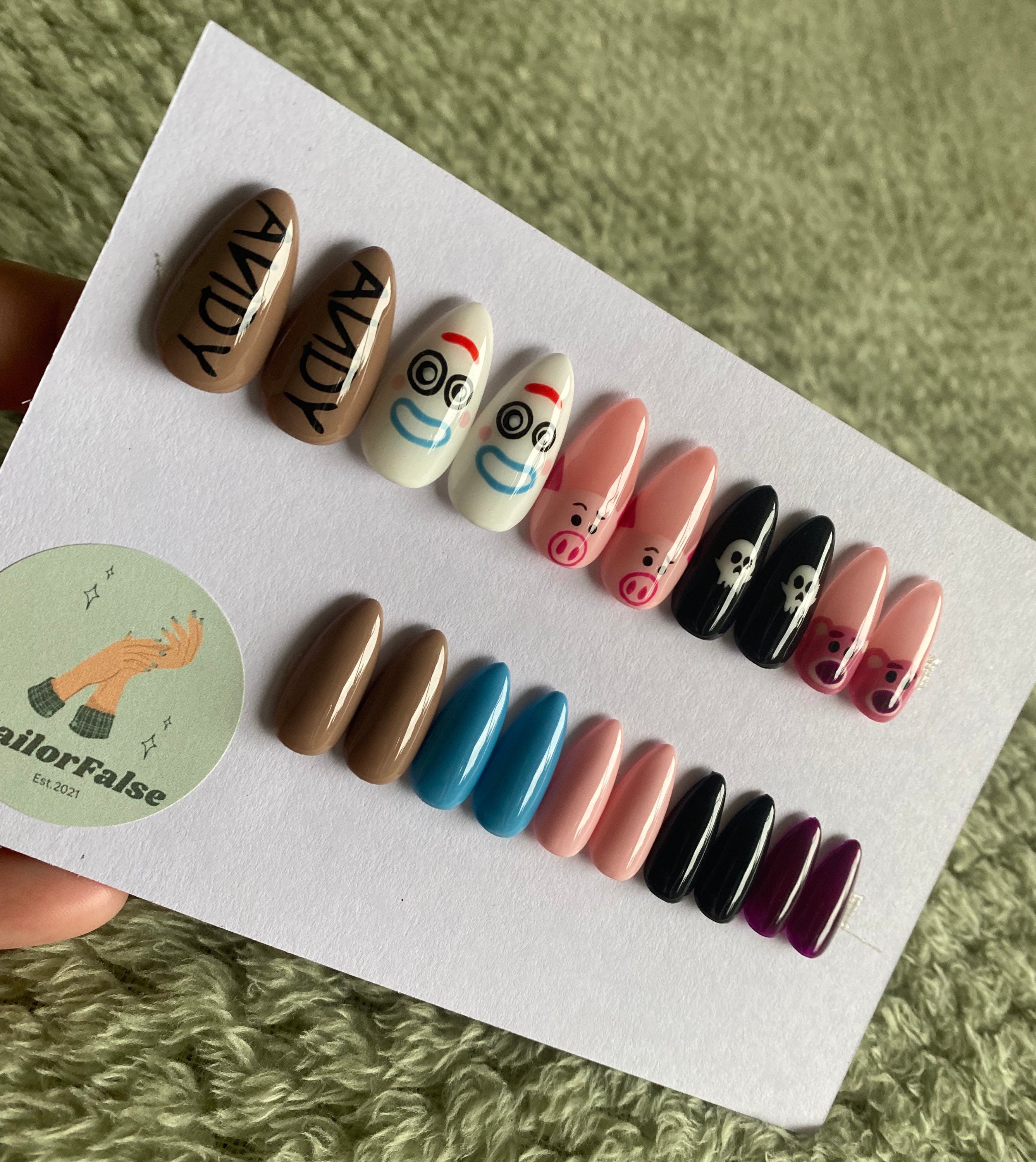 Toy Story False Nails. Toy Story Inspired Hand Painted Gel Press-on ...