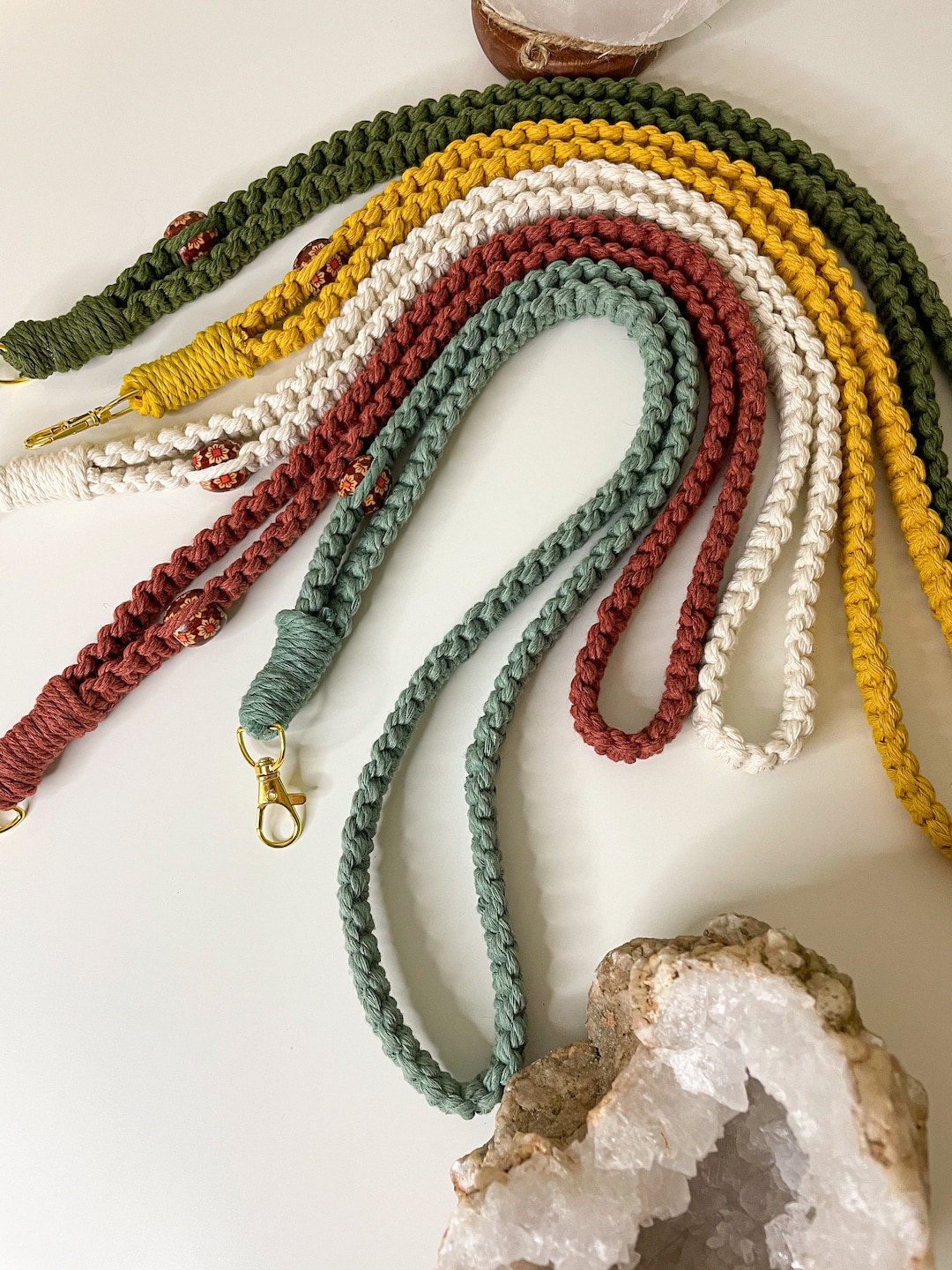 Beaded Macrame Keychain Lanyard - Etsy