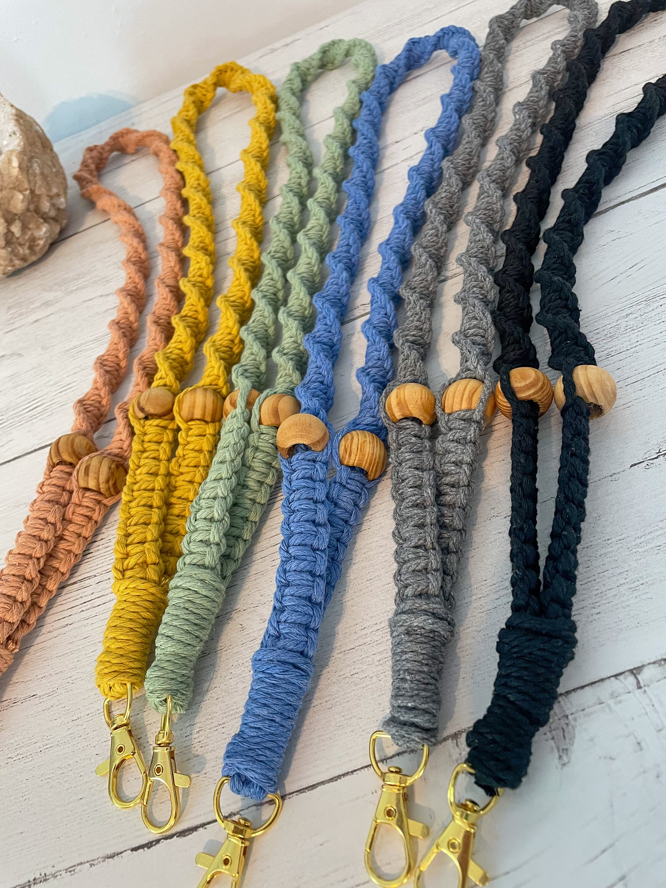 Beaded Macrame Lanyard - Etsy