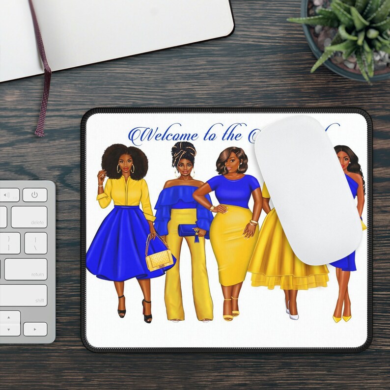 Welcome to the Sisterhood Sorority Mouse Pad - Blue and Gold, Sigma Gamma Rho, SGRHO, Sorority ...