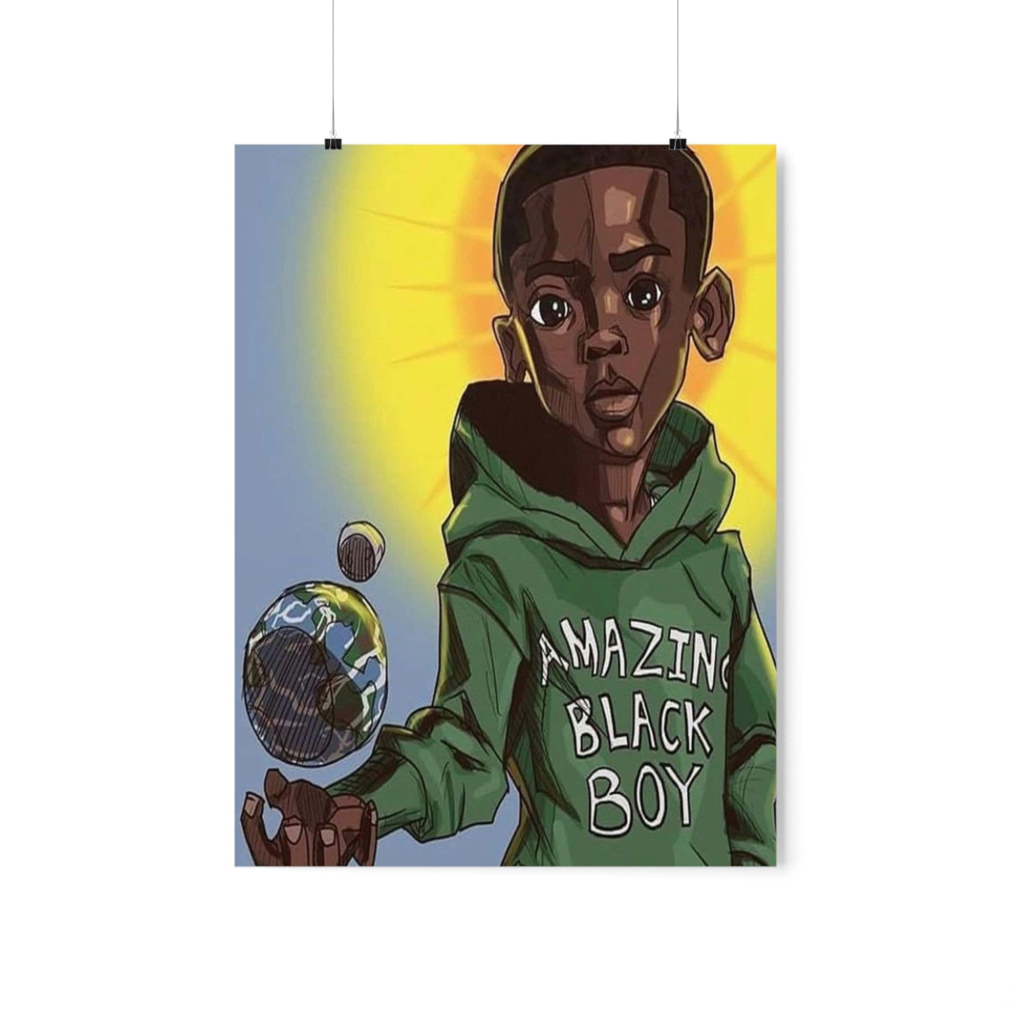 Amazing Black Boy Premium Matte Vertical Poster, Black Boy Art, Black ...