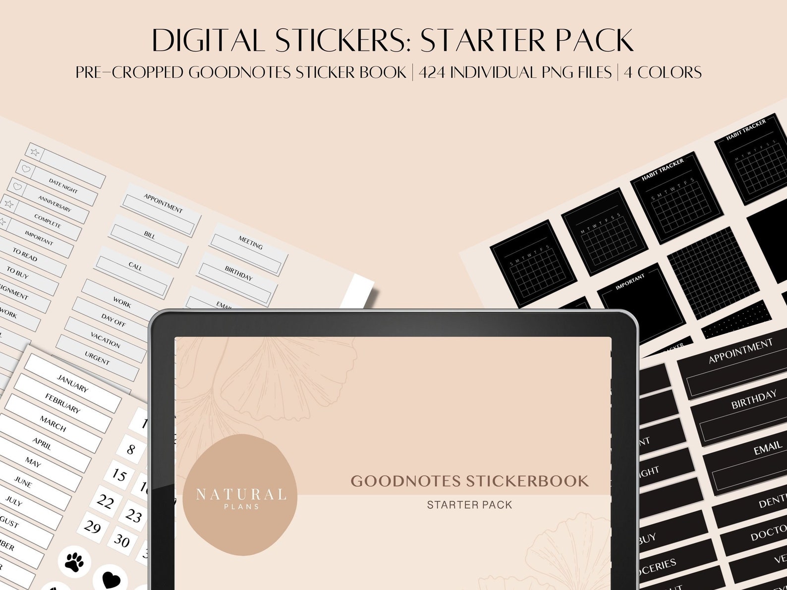 Digital Sticker: Starter Pack | Minimal Stickers | PNG Stickers ...