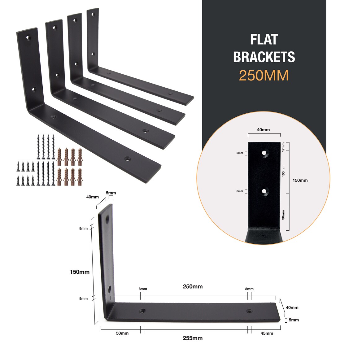 Shelf Brackets Heavy Duty Scaffold Industrial Matt Black Steel - Etsy