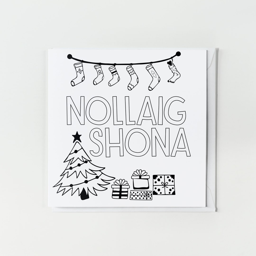 Nollaig Shona Kids Colouring in Merry Christmas Irish / - Etsy
