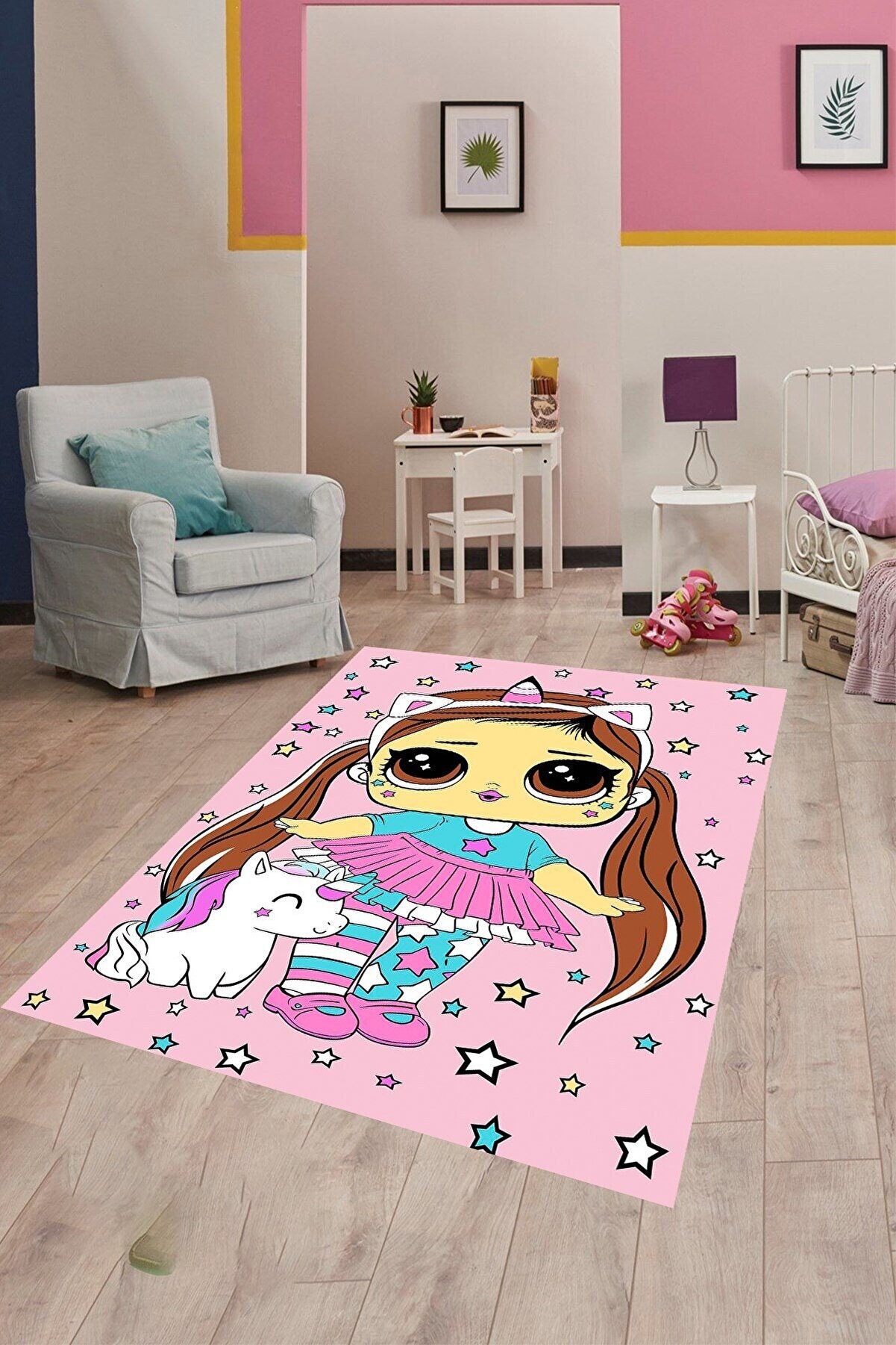 Girl Room Rug, Pink Carpet, Pink Girl Room Decoration, Personalized ...