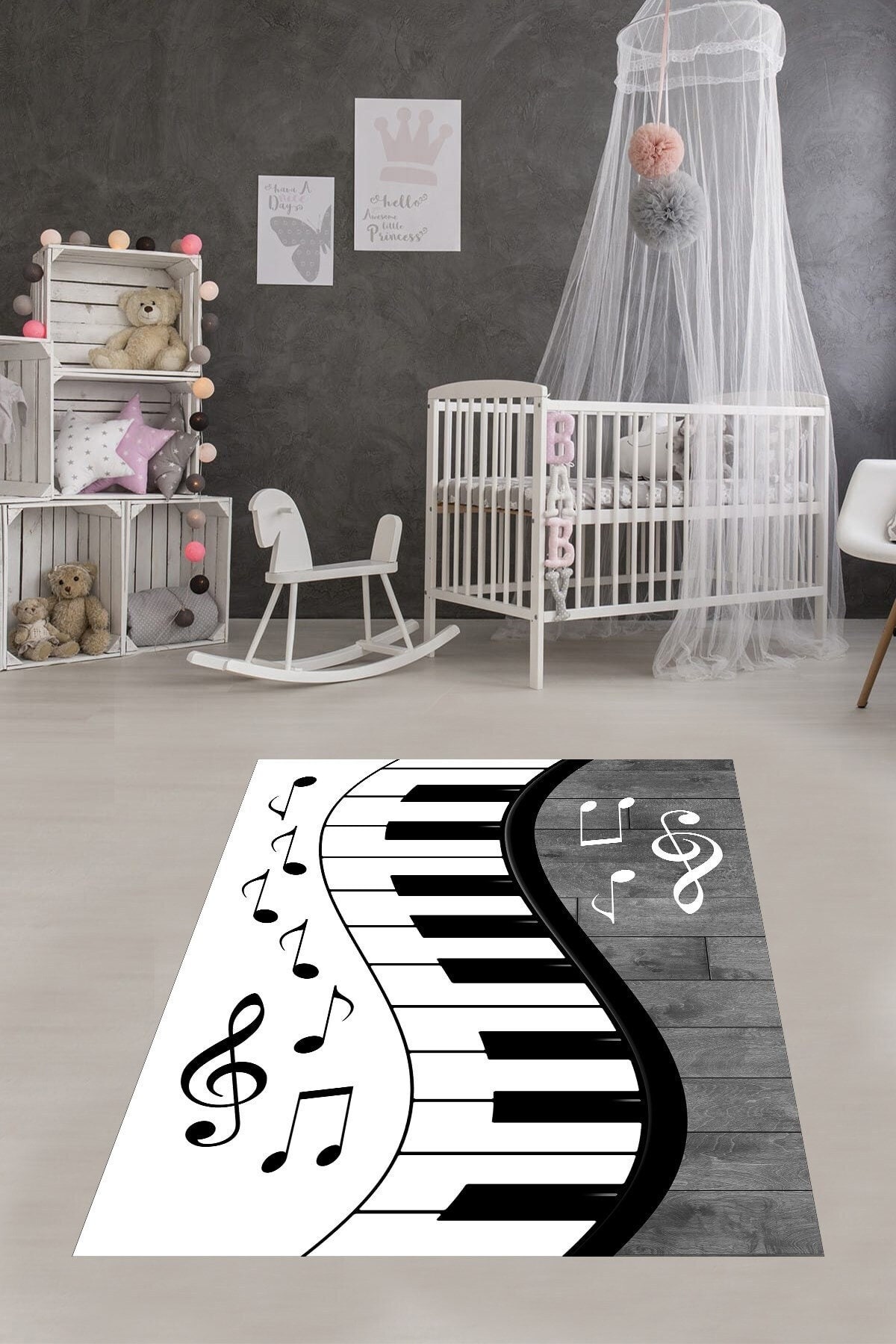 Piano Rug, Music Rug, Rug for Living Room, Rug for Kids Room, Non-slip ...