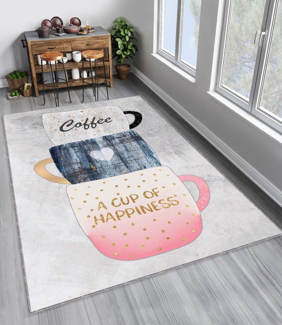 Coffee Cup Rug Kitchen Rug Modern Rug Custom Rug Living - Etsy