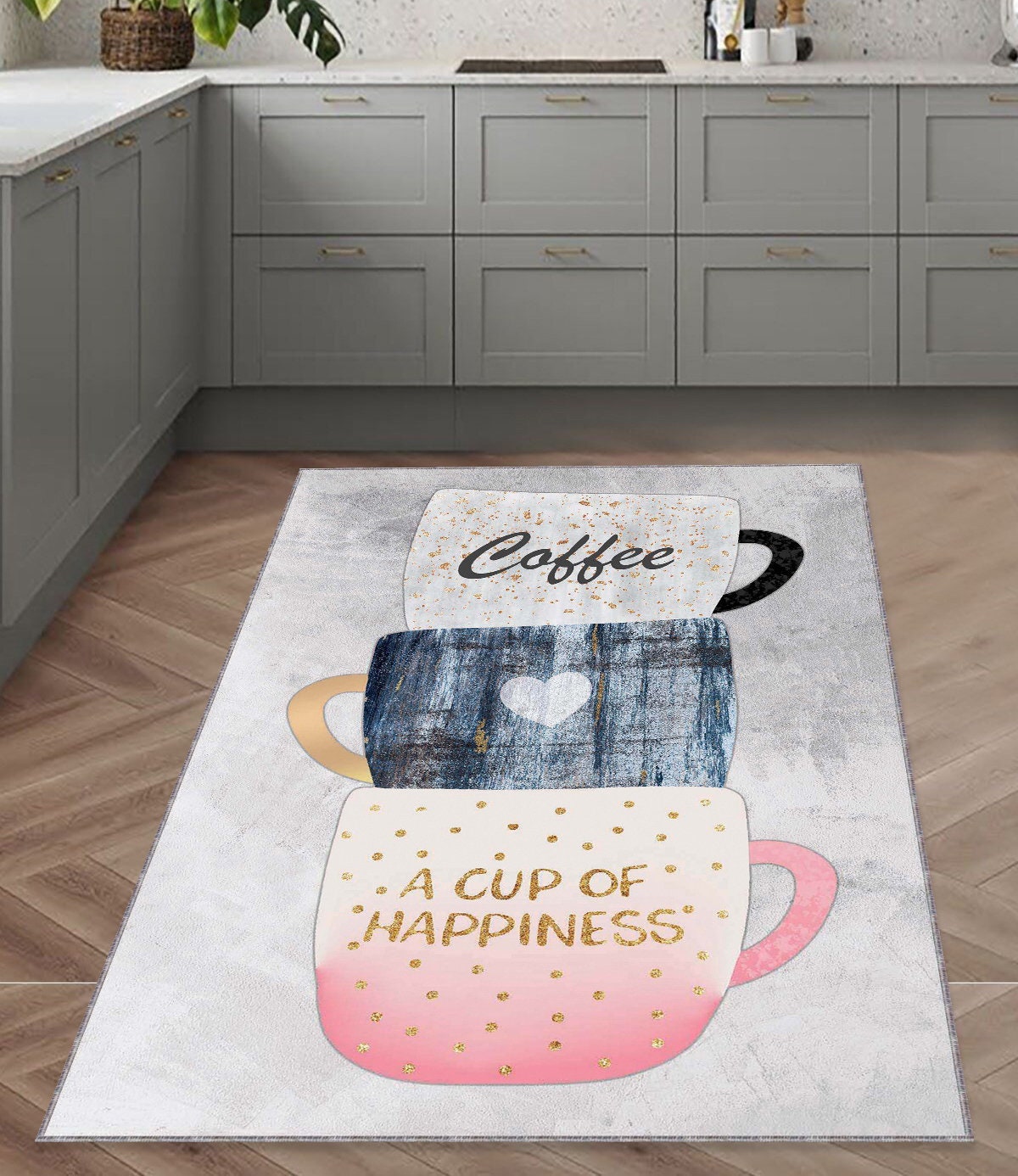 Coffee Cup Rug Kitchen Rug Modern Rug Custom Rug Living - Etsy