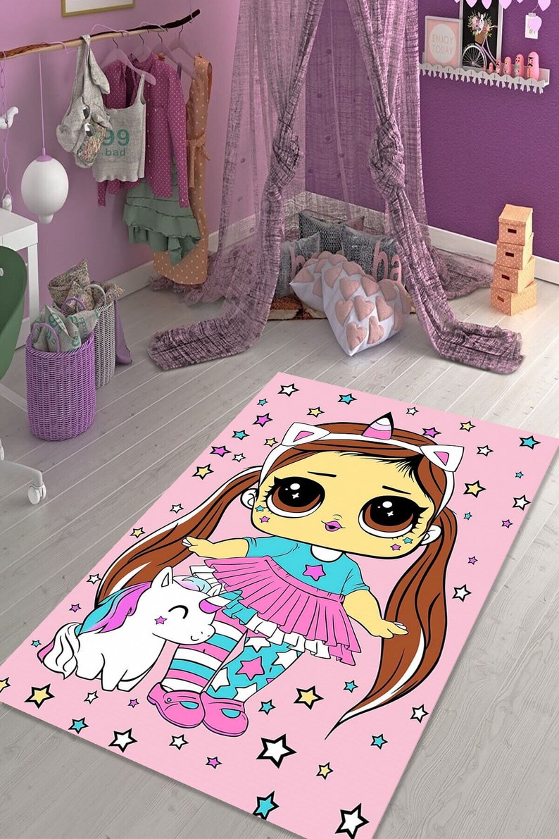Girl Room Rug, Pink Carpet, Pink Girl Room Decoration, Personalized ...
