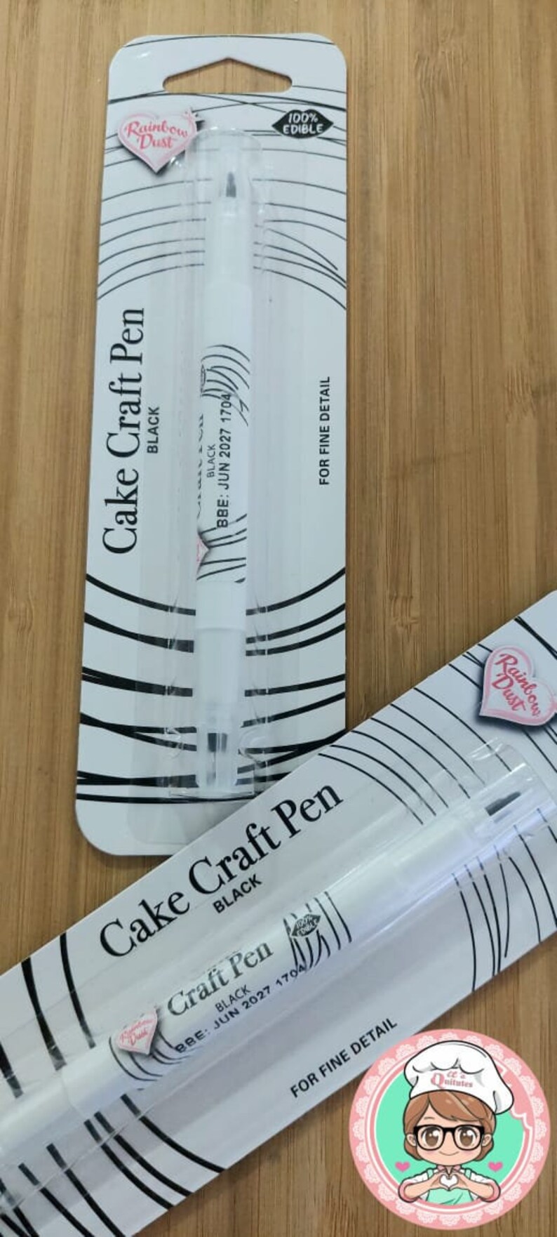 2 Pack Rainbow Dust Cake Craft Black Edible Art Food Pen - Etsy