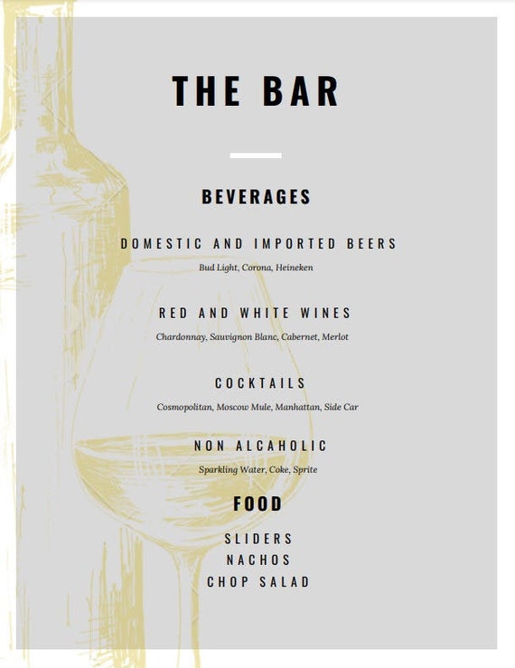 Menu Template - Etsy