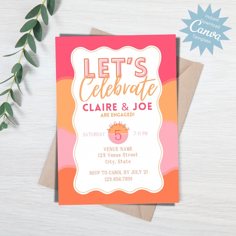 Pink Orange Birthday - Etsy