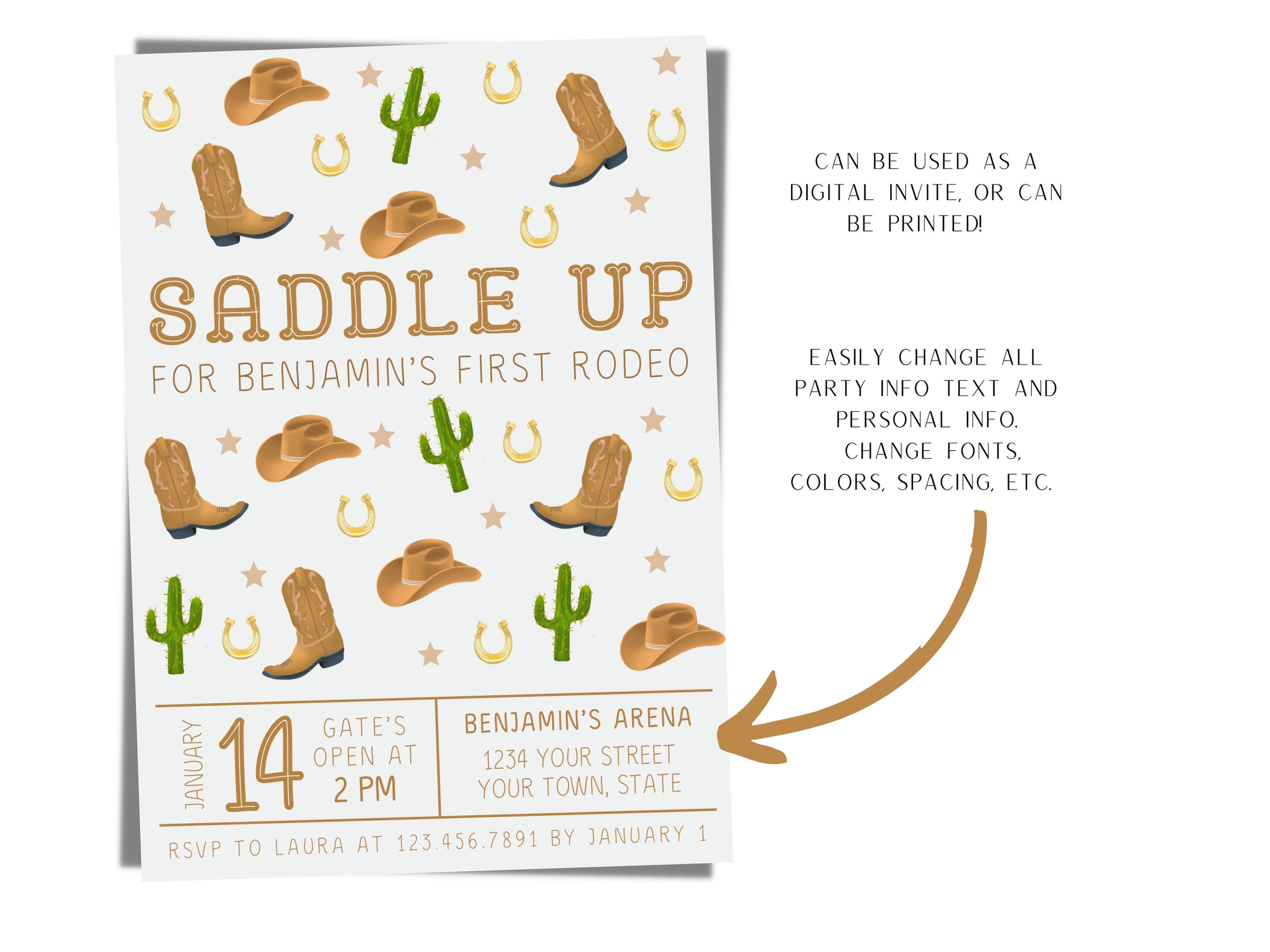 Saddle up Rodeo Invitation, First Rodeo Birthday Invite, Country Western Party, Cowboy Birthday ...