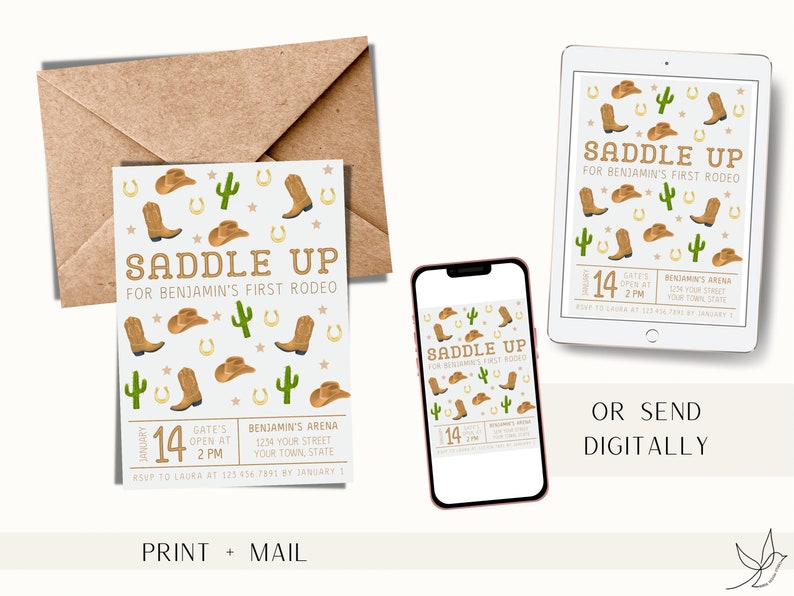 Saddle up Rodeo Invitation First Rodeo Birthday Invite - Etsy