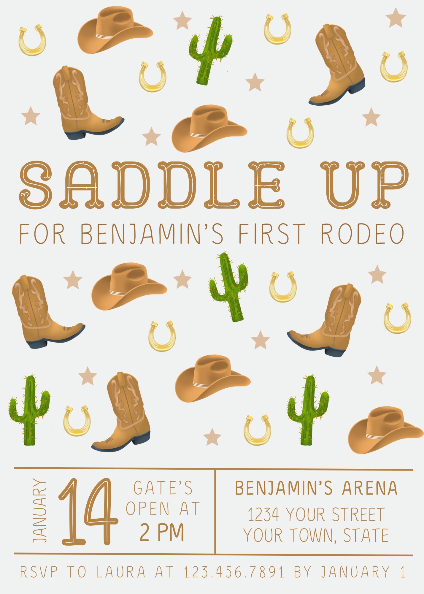 Saddle up Rodeo Invitation, First Rodeo Birthday Invite, Country ...