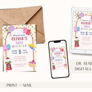 Editable Candy Invitation, Sweet Celebration Birthday Invitation ...
