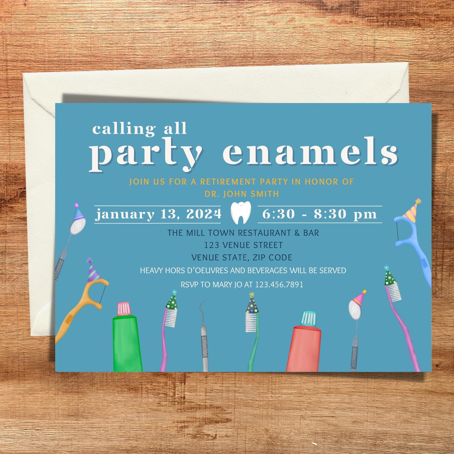 Dentist Retirement Party Invitation, Dental Hygienist Retirement, Party ...