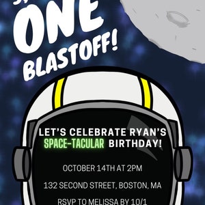 Editable Kids Birthday Invitation, 1st Birthday, Space Party Invite, 3 ...