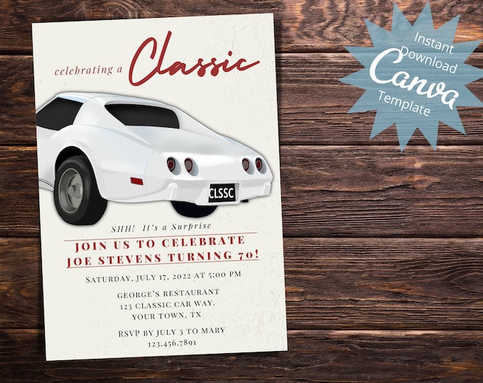 Route 66 Birthday Party Invite Invitation 5x7 Over the Hill, Route 66 ...