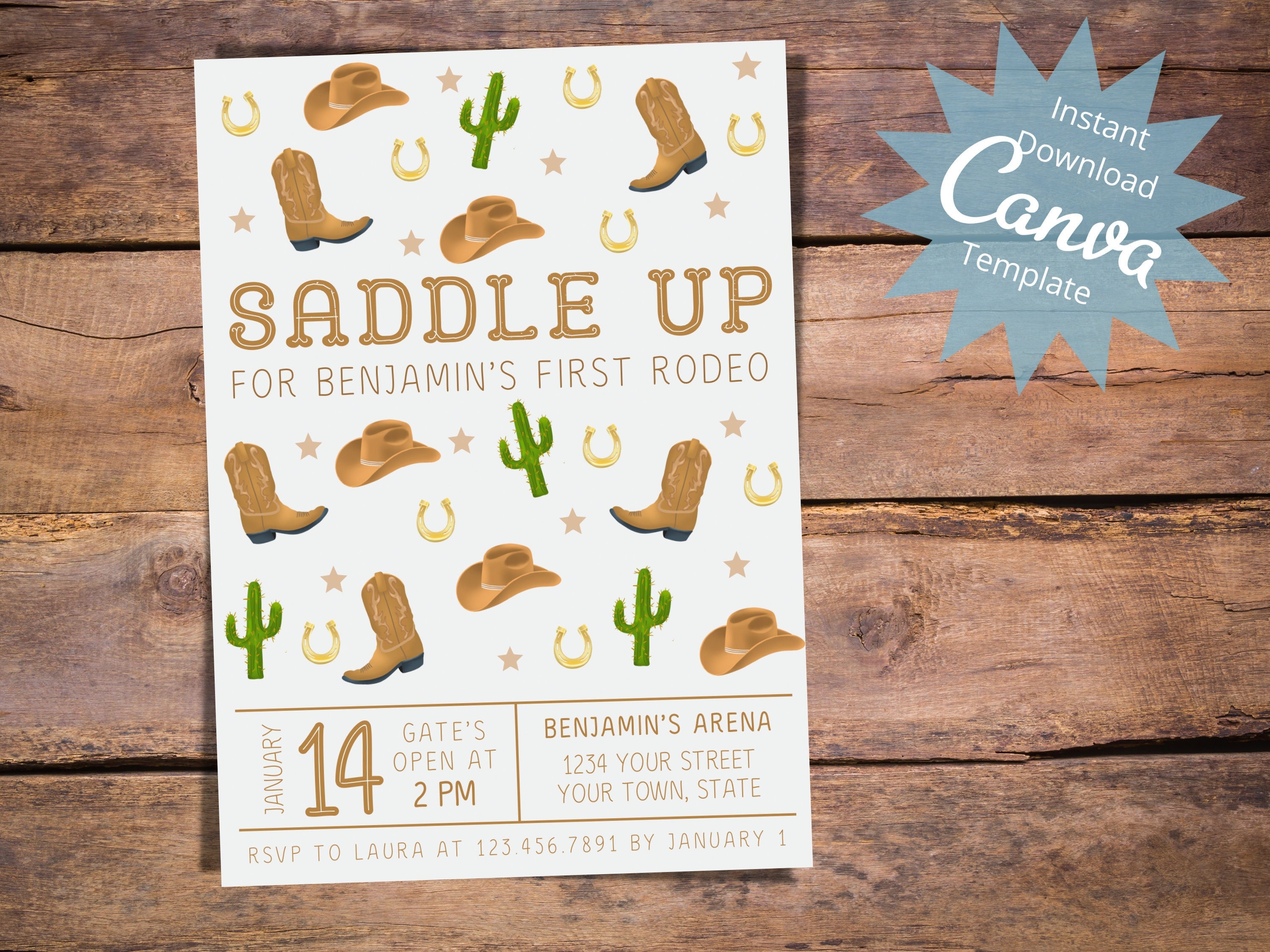 Saddle up Rodeo Invitation, First Rodeo Birthday Invite, Country ...
