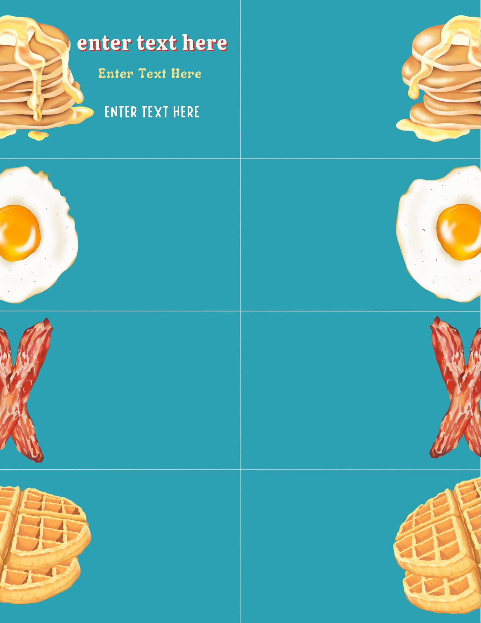 Editable Breakfast Insert Cards, Breakfast Thank You Tag, Insert Card ...