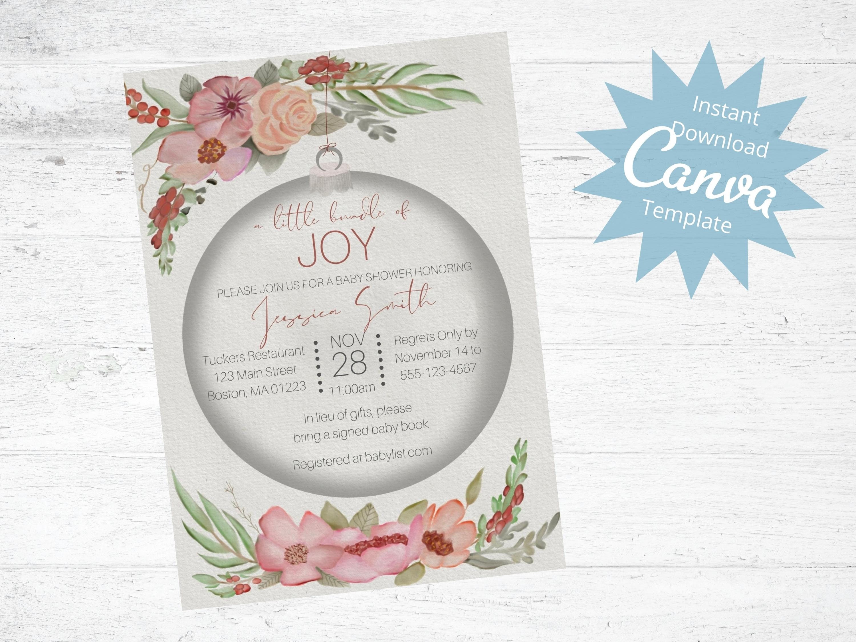 Editable Baby Shower Invitation Holiday Theme Shower Invite - Etsy