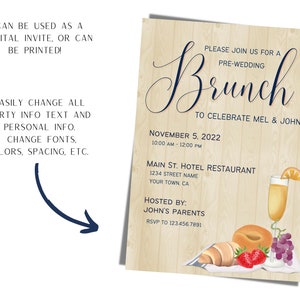 Pre Wedding Brunch Invitation, Post Wedding Bruch, Rustic Brunch ...